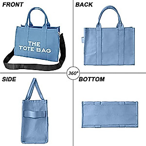 Gourafno The Tote Bag for Women, Canvas Crossbody Tote Bags with Zip Casual Canvas Shoulder Bags for Work School and Trave