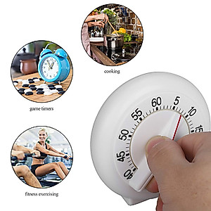 60 Minutes Kitchen Timer, Round Shape Cooking Ring, Mechanical Counter Alarm Clock Home Baking Cooking Steaming Manual Timer