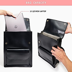 Like Dreams Vegan Leather Fashion Backpack Vintage Braided Laptop Bookbag for Women Men Multipurpose Shoulder Travel Bag (Black)