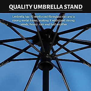 LLanxiry Umbrella Windproof Travel Umbrellas for Rain Black Folding Umbrellas 10 RIBS Automatic Strong Portable Wind Resistant Backpack Umbrella for Men and Women (High clouds)