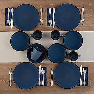 Pfaltzgraff Pierce 16-Piece Dinnerware Set, Service for 4, Blue