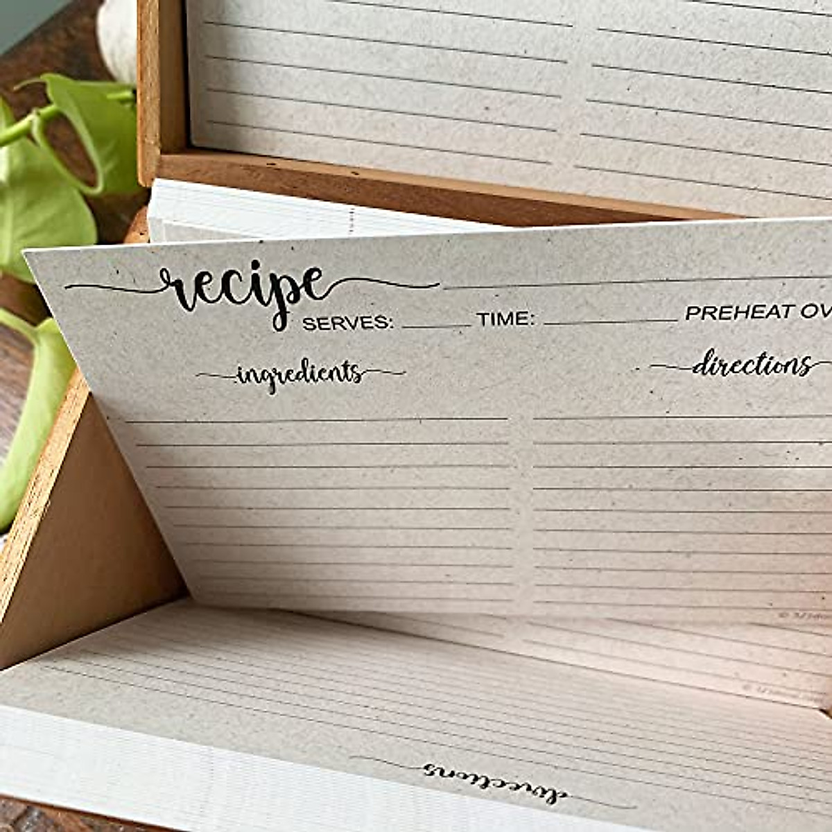 321Done Recipe Cards 4x6 Tan Simple Script, 50-Pack, Made in USA, Double-Sided Thick Cardstock, Cute Vintage Rustic Kraft Look for Bridal Shower Wedding Housewarming Gift