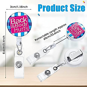 10 Pcs Funny Badge Holder Retractable Badge Reel Funny Badge Reels Retractable ID Clip Cute Nursing Badge Reel for Doctor Teacher Student Employee