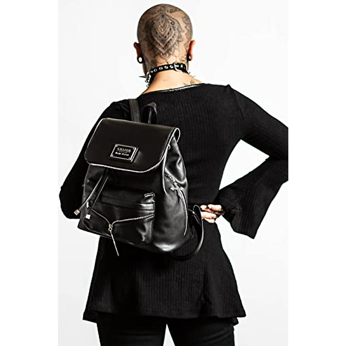 Killstar Cross My Heart Goth Punk Emo Zip Detail Handbag Backpack