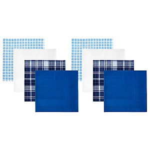 Retreez 8 Piece Pure Cotton Assorted Men's Handkerchiefs Hanky Gift Box Set - Assorted Set 001