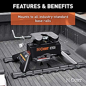 CURT 16130 Q20 5th Wheel Hitch, 20,000 lbs