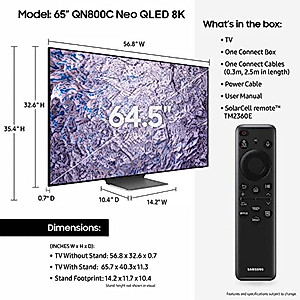 SAMSUNG 65-Inch Class Neo QLED 8K QN800C Series Mini LED Quantum HDR Smart TV with Ultra Slim Design, Dolby Atmos, Object Tracking Sound+, Q-Symphony 3.0, Alexa Built-in (QN65QN800C, 2023 Model)