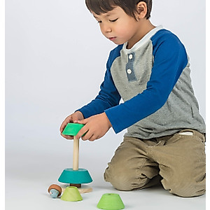 Tender Leaf Toys - Stacking Fir Tree - Wooden Tree Top Sorter and Stacker - Educational Toy for 18m+