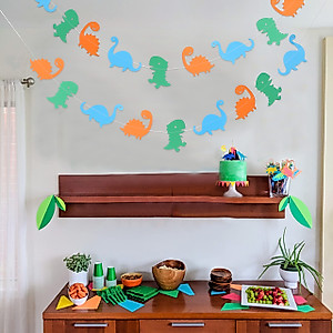 Dinosaur Flag Creative Garland Banner - Dinosaur Room Theme, Tyrannosaurus Rex Party, Paper Banner, Jurassic, Boy Children's Dinosaur Theme, Jurassic World Animal Party Supplies Background, Baby Shower, Photo Props