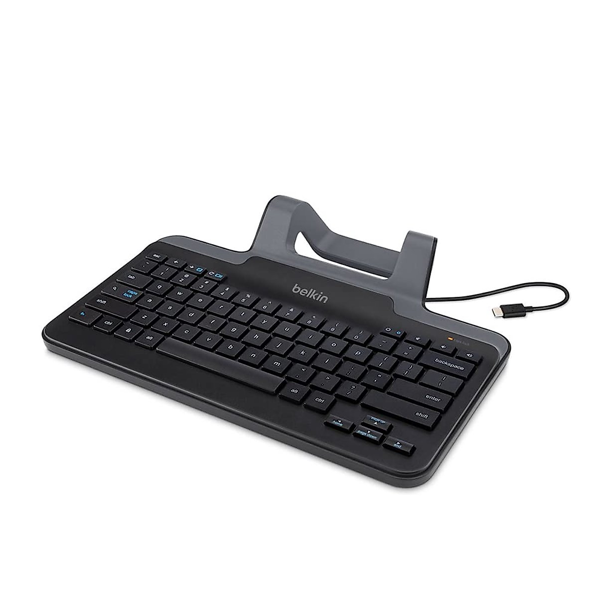 Belkin Wired Keyboard Stand For Chrome OS - Tablet Stand for Acer Chromebook Tab 10 - Works With Chrome OS Devices With USB C - Wired Keyboard Stand w/ Full Size Keycaps - Keyboard Tray - Black