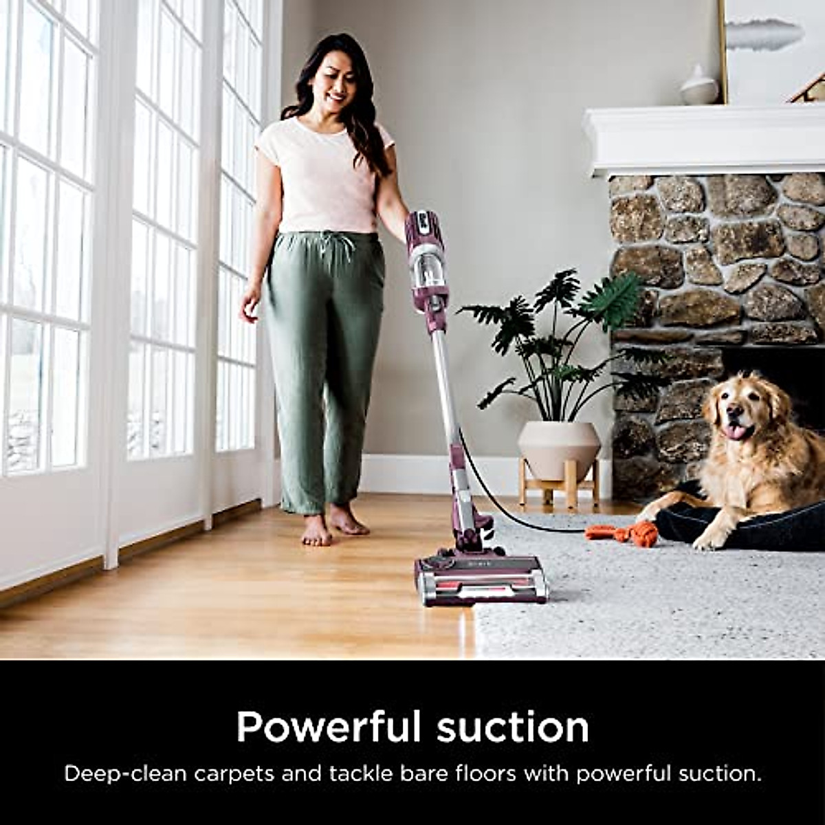 Shark HZ702 Ultralight PetPro Corded Stick Vacuum with PowerFins HairPro Odor Neutralizer Technology, Wine Purple