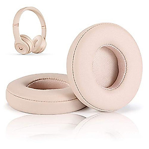 Replacement Earpad Cover, Ear Cushion Pads Compatible with Solo 2.0 3.0 Wireless Headphones by Dr. Dre 1 Pair (Light Pink)