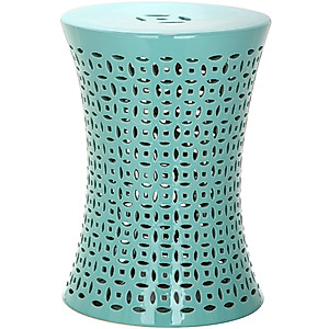 Safavieh Camilla Ceramic Decorative Garden Stool, Light Blue