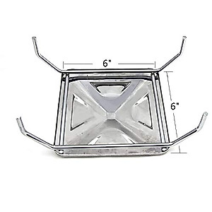 Hongso 6 x 6 Inches Stainless Steel Heat Plates Heat Tent Burner Cover with Support Replacement Parts for Charbroil Big Easy 4638213, 4638222, Thermos Gas Grill Models, SPB261 (3-Pack)