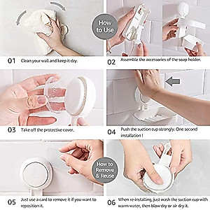 LEVERLOC Corner Shower Caddy Suction Cup NO-Drilling Soap Dish Suction Cup Removable Bathroom Shower Shelf Heavy Duty Caddy Organizer for Bathroom & Kitchen