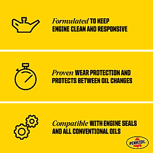 Pennzoil High Mileage 5W-30 Motor Oil, 5 Quart