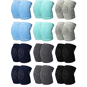 WILLBOND 12 Pairs Baby Crawling Pads Anti-Slip Knee Protector Baby's Knee for Crawling Leg Warmers Toddler Walker Protector Essentials Pads