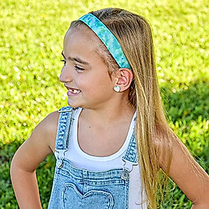 FROG SAC 6 PCS Tie Dye Headbands for Girls, Elastic No Slip Adjustable Rainbow Hair Bands for Girl Teens, Stretch Head Bands for Women, Cute Non Slip Hair Accessories Party Favors for Kids