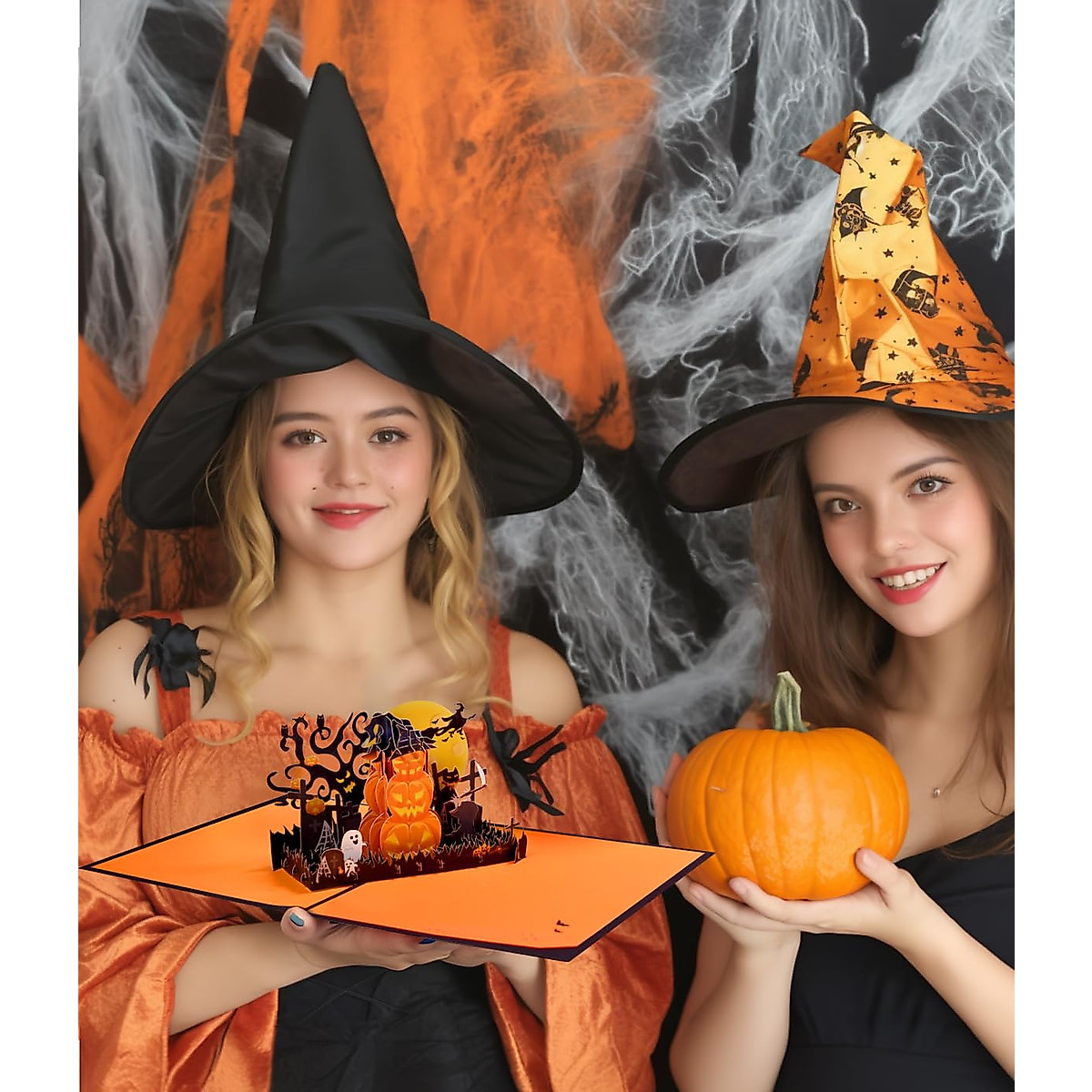 Magic Ants Halloween Pop Up Card - 3D Greeting Card, Happy Halloween Card, Pumpkin Card,Pop Up Spook Pumpkin Card,Pop Up Gift Cards,Popup Birthday Card for Best Friend,with Envelope