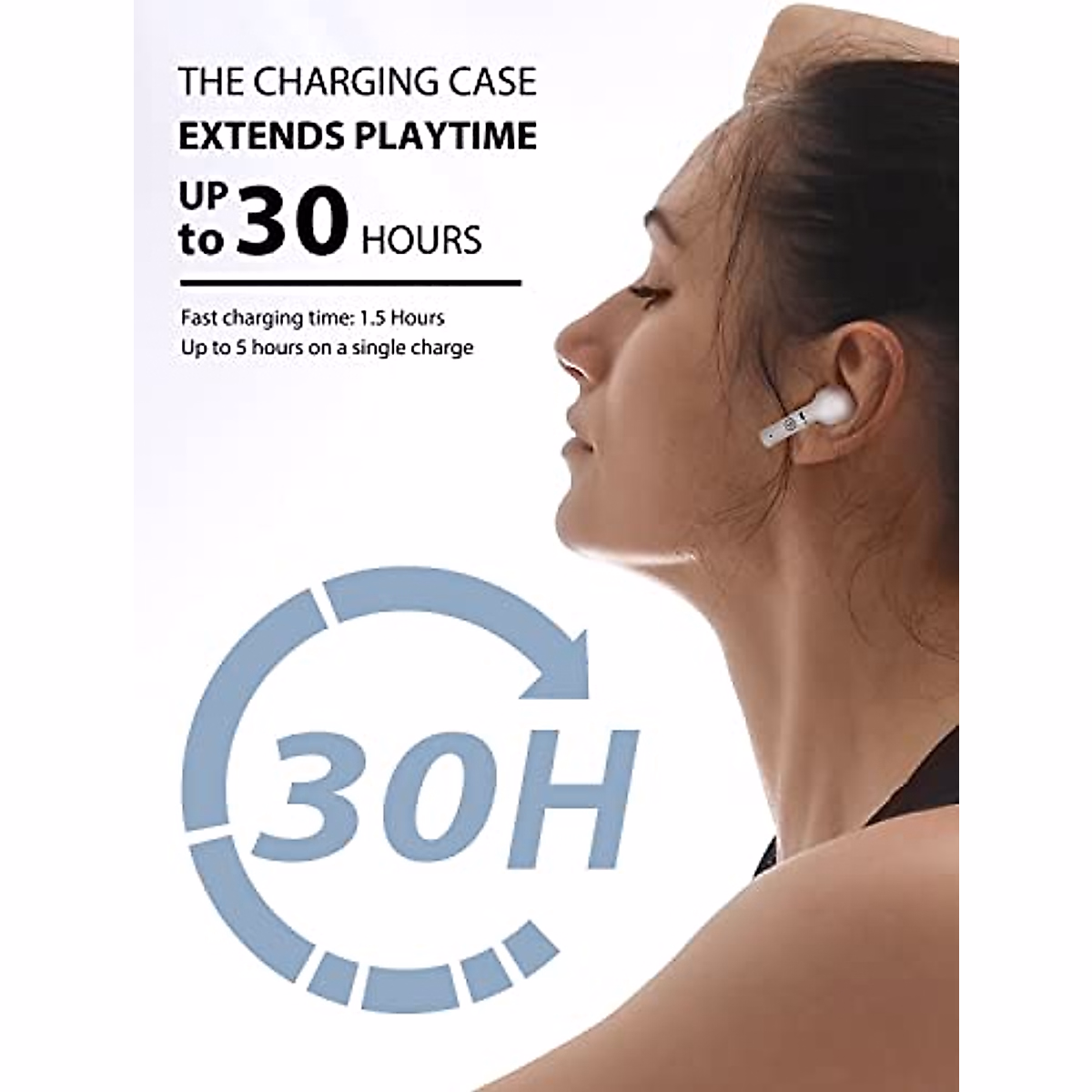 Fusion Beats Bluetooth Wireless Earbuds/Best, USB-C/Noise Cancelling Wireless Sports Earphones/Sweatproof Earbuds for Gym Running/Up to 30 Hours Playtime/Built-in Mic Headsets/for iPhone/Android