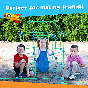 Kangabu Fort Building Kit - 120 Pieces - Glow Fort Building Set for Kids Ages 4-11 - Kids Fort Building Kit, Build a Fort Kit for Kids - Fort Builder, Fort Making Kit, Outdoor and Indoor Fort