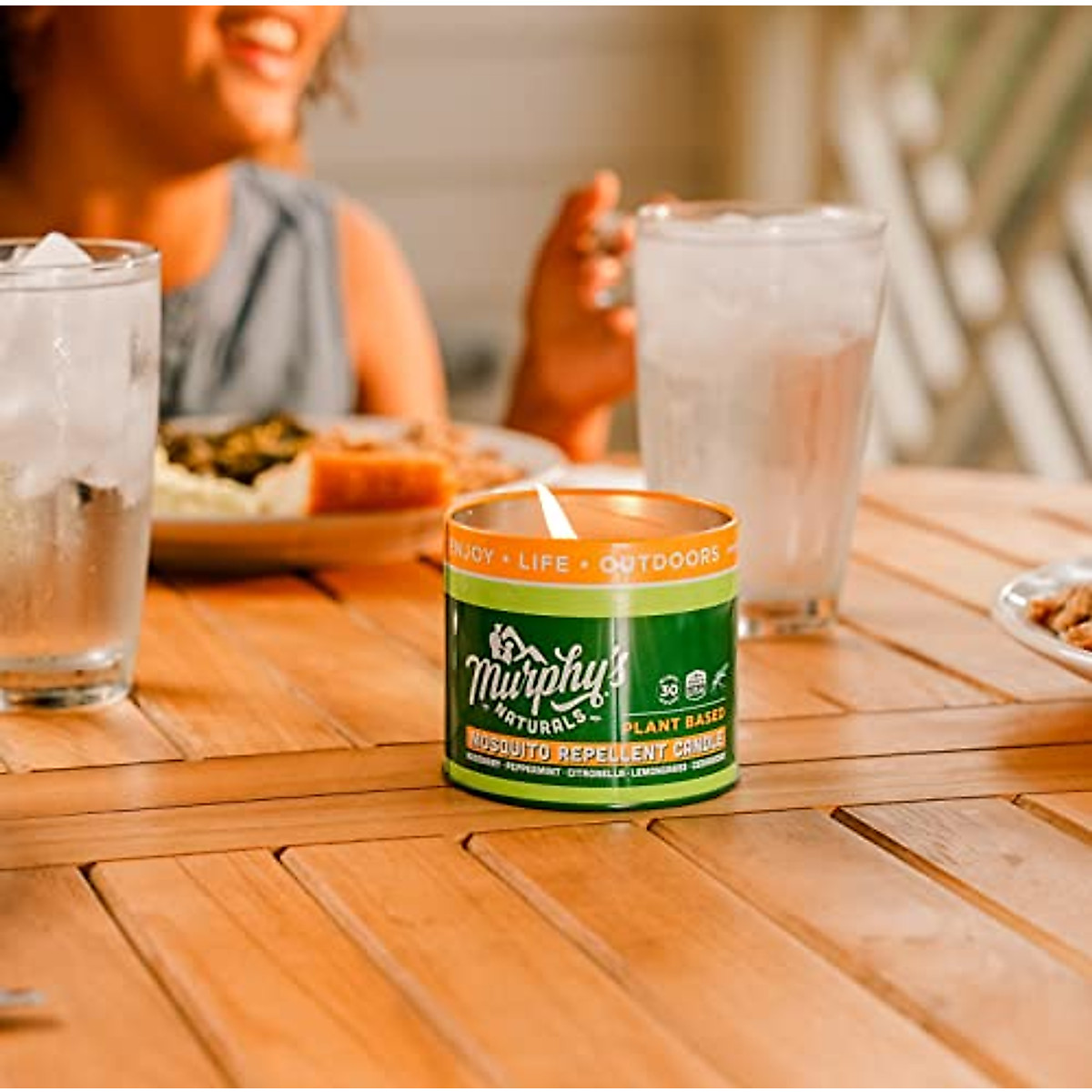 Murphy's Naturals Mosquito Repellent Candle | DEET Free | Made with Plant Based Essential Oils and a Soy/Beeswax Blend | 30 Hour Burn Time | 9oz | 2 Pack