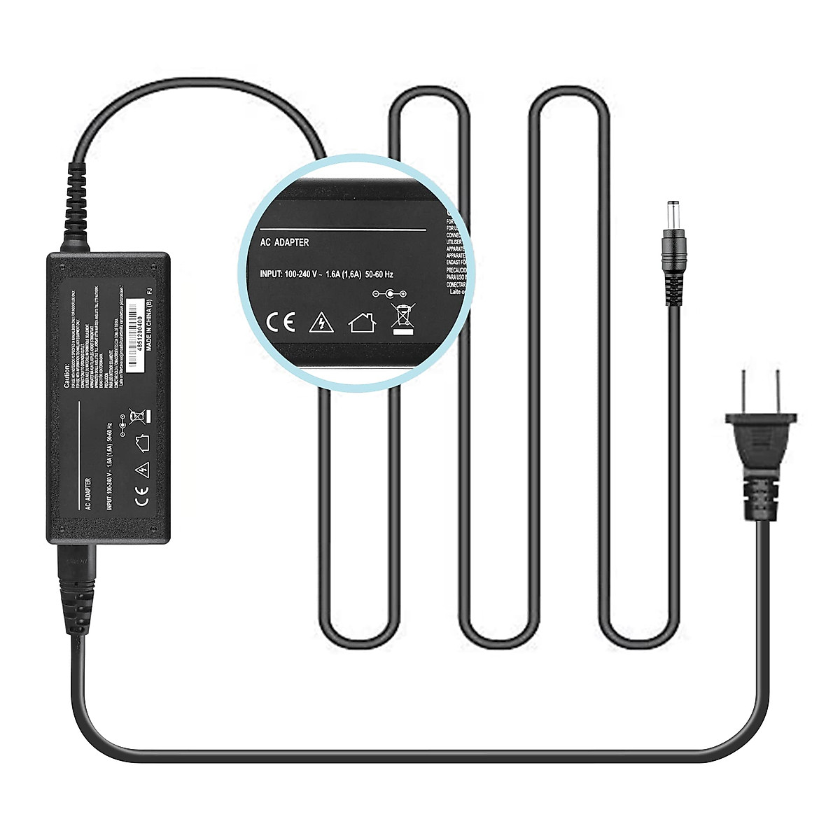 SLLEA AC/DC Adapter for BMP21 BMP21-PLUS Portable Label Printer M-AC-110937 Power Supply Cable Cord Charger PSU