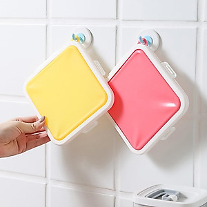 Komost Leakproof & BPA Free Silicone Sandwich Containers - Reusable Sandwich Box with Snap-Off Lid for Lunch, Eco-Friendly Plastic Sandwich Holder (Blue)