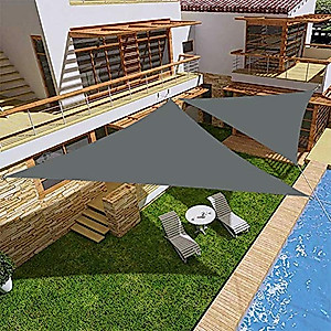 Neween Shade Sail, 6'7''x 6'7''x 6'7'' Sun Shade Sail Triangle Waterproof for Patio Yard Deck Pergola Outdoor Sun Sail Shade 98% UV Block Sunshade Gray Color