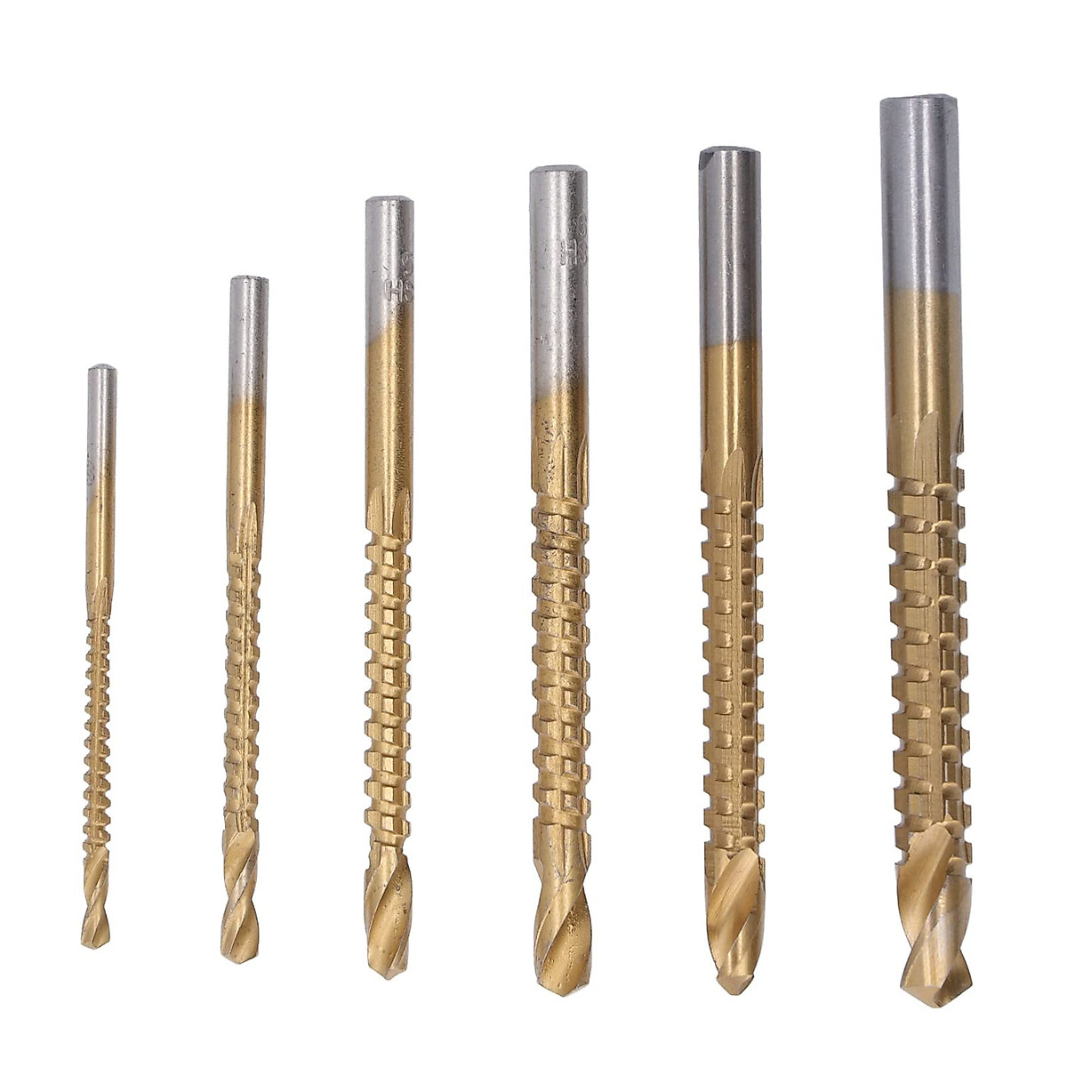 Twist Drills Bits Set, Better Balance Heat Treated Stable High Speed Steel 6Pcs Serrated Drill Bit for Drilling