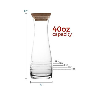 Crafthouse by Fortessa Classic Beverage Vessel Carafe with Acacia Wood Lid, 39 Ounces
