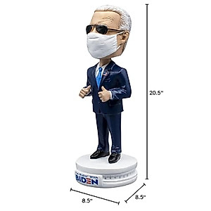 Political Satire Biden Bobblehead - Joe Biden Merchandise 2020 with Face Cover & Aviators - Funny Custom Bobblehead Joe Biden Gifts for Liberals, Democrats - Handmade Biden Decorations - 7.5" Tall