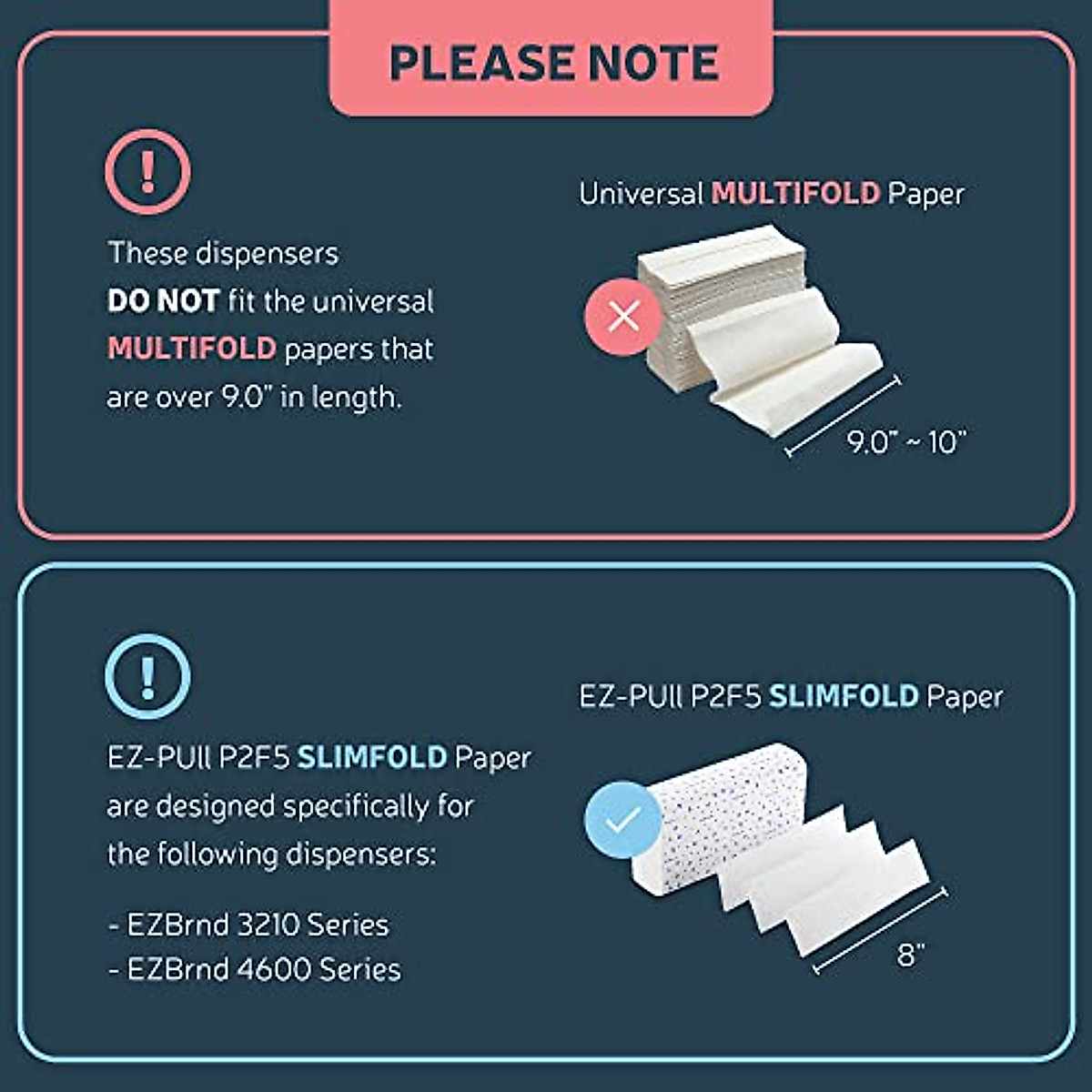 EZ-Pull Countertop SLIMFOLD Hand Towel Dispenser for Kitchen/Bathroom/Office/RV/Airbnb, White 4600-EZ, EZbrnd