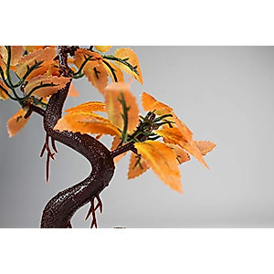 Penn-PLAX Deco-Replicas Bonsai Tree Aquarium Decoration – Orange – Safe for Freshwater and Saltwater Fish Tanks – 8” Height