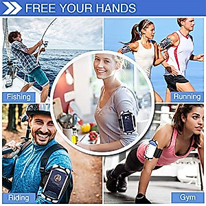 Cell Phone Running Armband Holder for iPhone,Galaxy,Google Pixel,LG.All 4~7 Inchs Smart Phones,360 Rotatable, Workout Universal Adjustable Arm Band, Strap/Pocket for Men Jogging Gym Riding