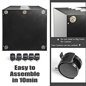 TOPSKY 5 Drawer Mobile Cabinet Fully Assembled Except Casters Built-in Handle (Black)