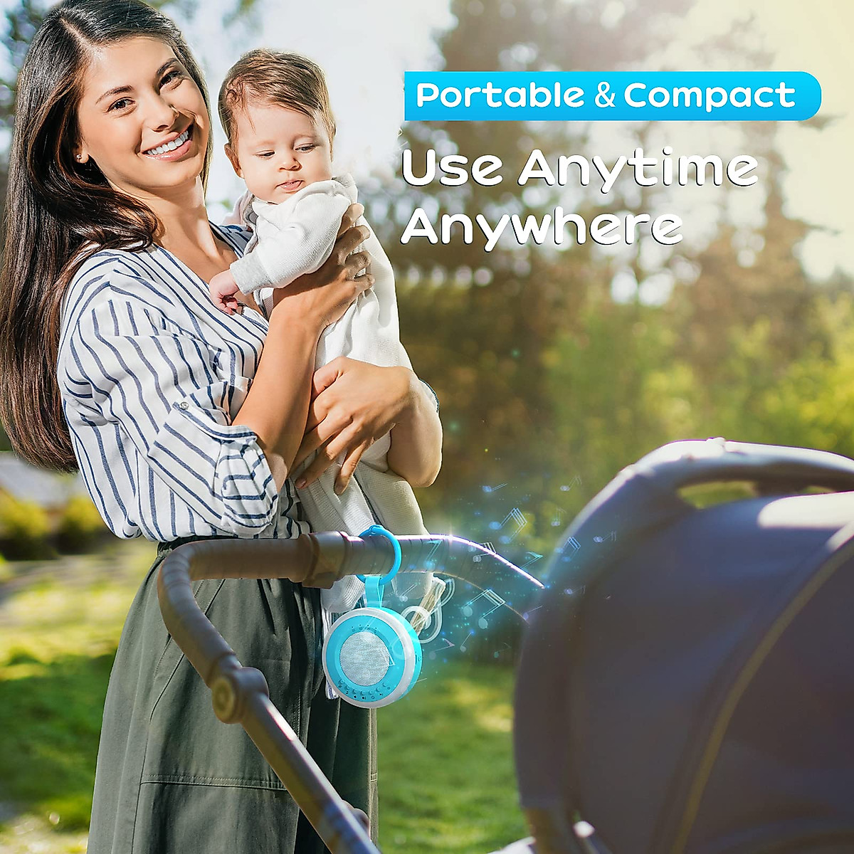 Portable White Noise Machine for Baby , Sleep Sound Machine for Travel,16 Soothing Sounds