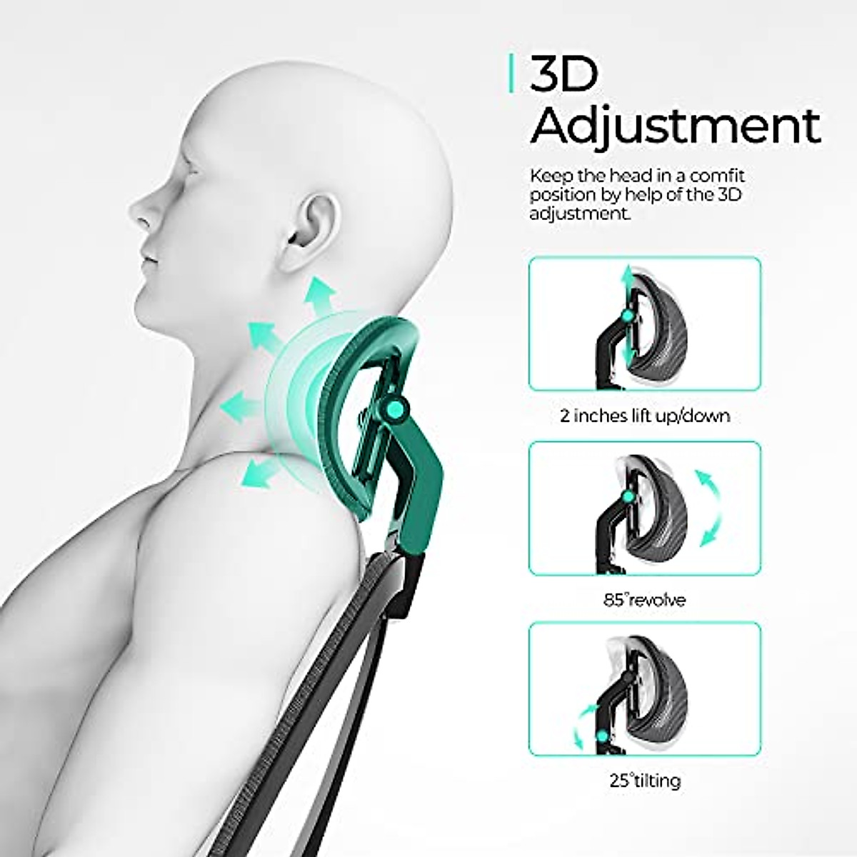 LINSY HOME High-Back Office Chair, Swivel Ergonomic Task Chair with Adjustable Headrest and Arms, Lumbar Support and PU Wheels, Computer Mesh Chair for Home Office, Dark Grey