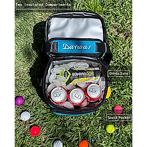 Darwav Golf Cooler, 12-Can Insulated Soft Cooler Bag, Fits on Golf Push Cart (Blue)
