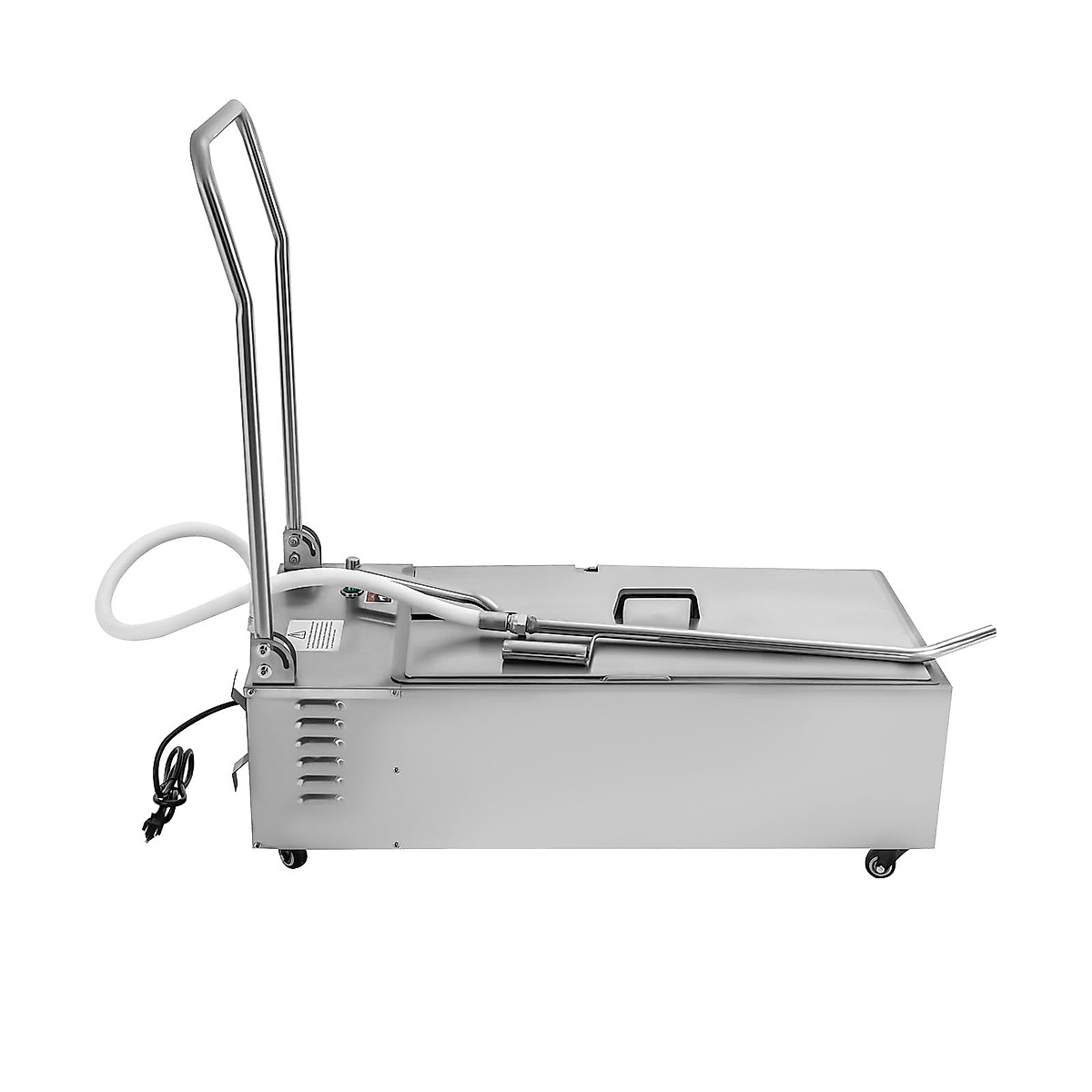 AGULIUM Mobile Fryer Filter 14.5 Gal Fryer Oil Filter Cart 370W Oil Filtration System Stainless Steel Cooking Oil Filter Machine for Restaurant and Kitchen Commercial Oil Filter Truck