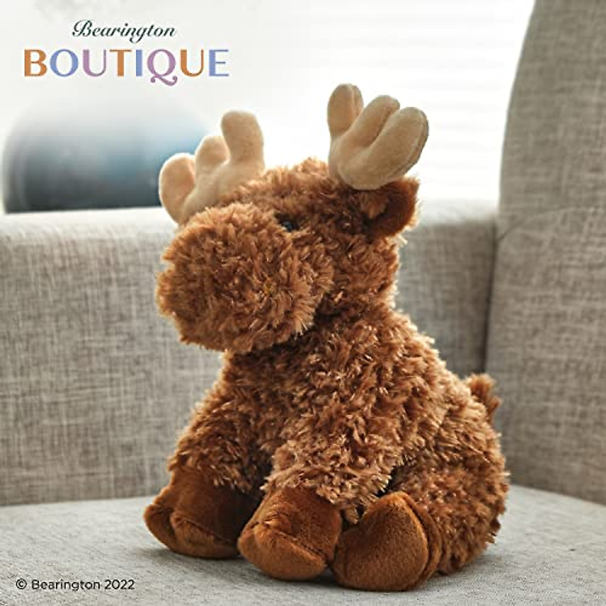 Bearington Collection Morton Plush Moose Stuffed Animal, 10.5 Inch