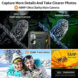 CUBOT Rugged Smartphone Android 11, Kingkong 5 pro Rugged Mobile Phone Waterproof IP69,8000 mAh Battery 6 inch Phone Unlocked, 48 MP Camera 4GB + 32GB, Dual Sim GSM 4G, Face ID/Touch ID/NFC/GPS