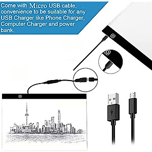 Portable Led A5 Painting Light Pad Tracing White LED Artcraft Light Box Bright Pad for Sketching, Diamond Painting (A5)