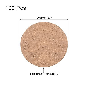 PATIKIL 4cm Plant Pot Hole Pad, 100 Pack Round Mini Non-Woven Flower Bonsai Bottom Soil Mat, Beige