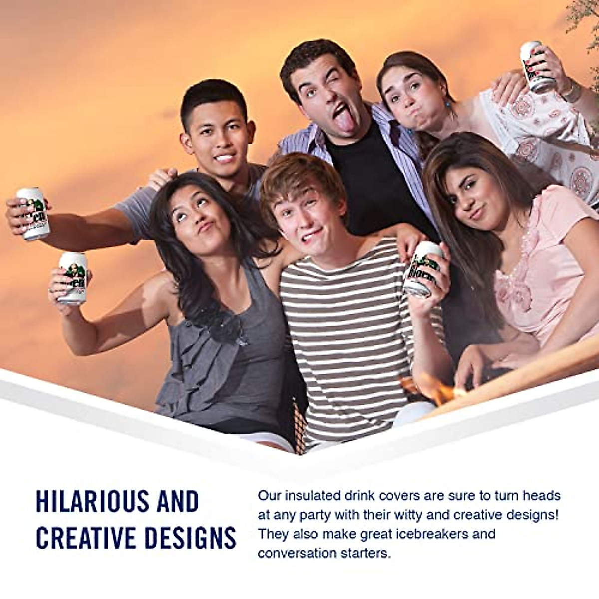 Beersy Silicone Sleeve Beer Can Cover - Insulated Can Sleeve - Novelty Disguise for Outdoor Events, Golf, Parties, Concerts,Tailgate - Hide a Beer To Look Like Soda, Fits 12 oz (Quicker Fucker Upper)