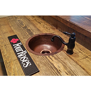 Premier Copper Products BR14DB3 14-Inch Universal Round Hammered Copper Sink with 3.5-Inch Drain Size, Oil Rubbed Bronze