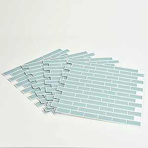In Home NH2361 Sea Glass Peel & Stick Backsplash Tiles, Blue