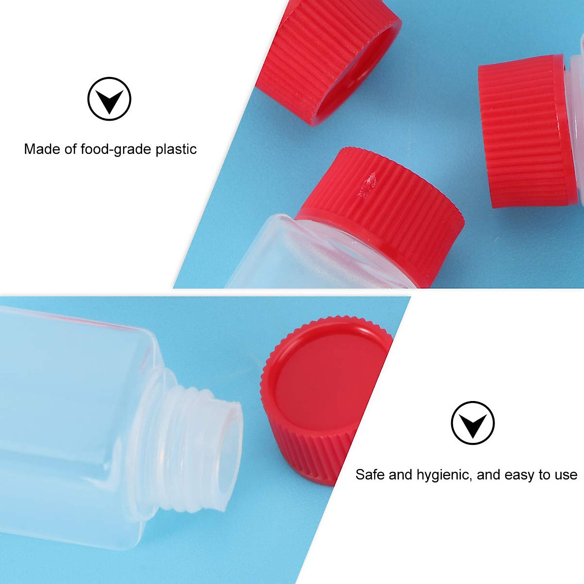 BESTOYARD 100pcs Bento Soy Sauce Case Container Vinegar Dispenser Bottles Plastic Condiment Bottles for Sushi Sashimi Salads Square 6.5ml