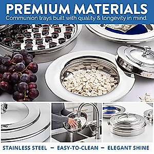 Steadfast Selections - (Cup Tray Lid) Premium Communion Trays for Churches | Communion Set | Communion Plates for Church | Communion Tray Set | Communion Supplies | Church Communion Ware Sets