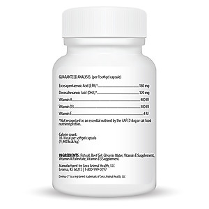 Ceva Derma-3 Softgels, Omega-3 Fatty Acid & Vitamin Supplement for Medium Dogs (60 Count)